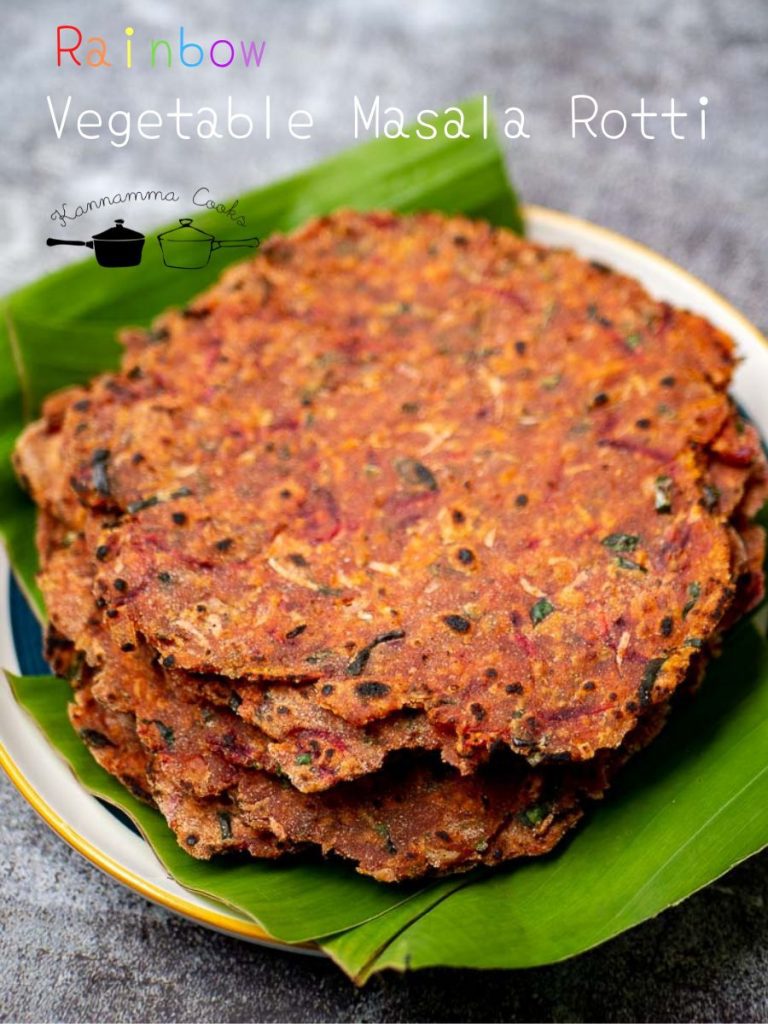 Rainbow Veggie Masala Rotti Recipe – Kannamma Cooks