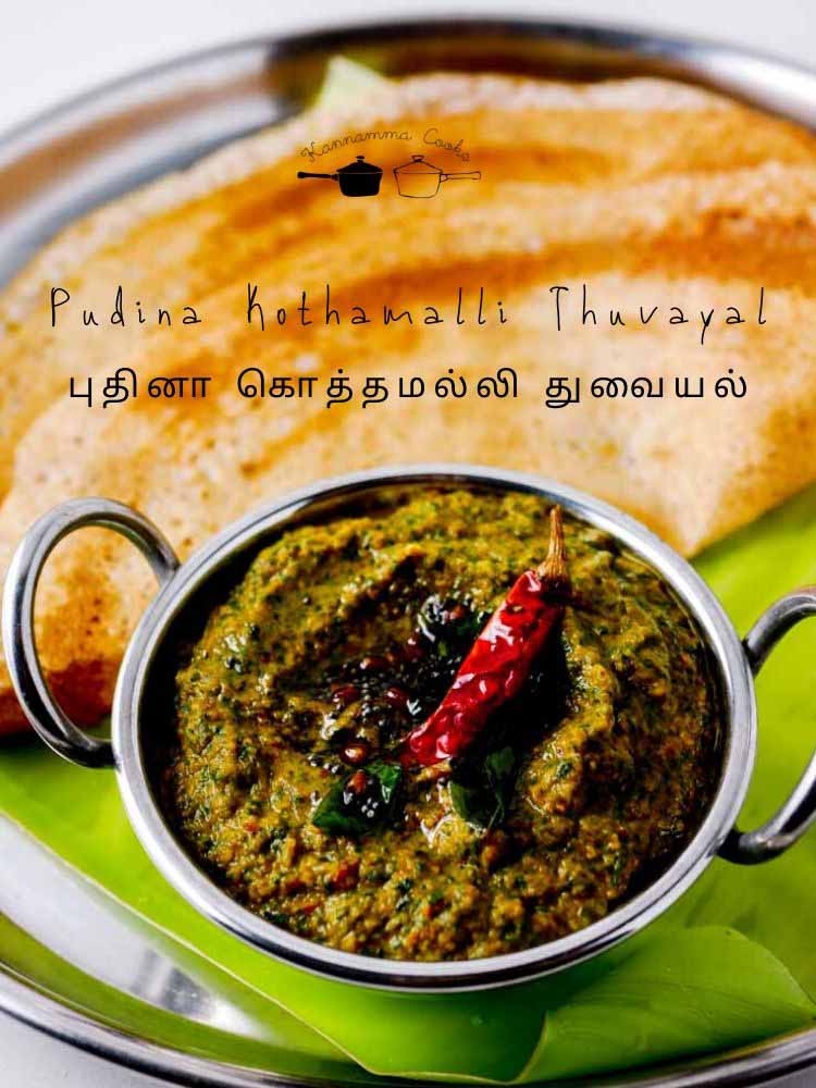 Pudina kothamalli thuvaiyal – Kannamma Cooks